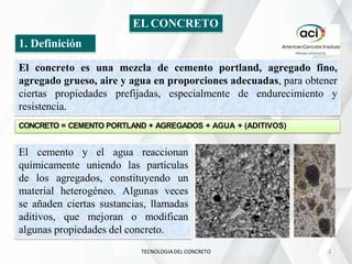 SEMANA 1 - EL CONCRETO- curso tecnologia de concreto | PDF