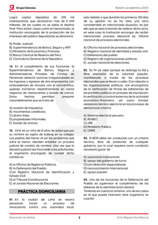 PREGUNTAS Y RESPUESTAS DEL CURSO DE CIVICA | PDF