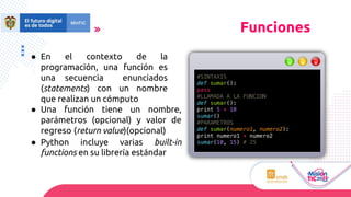 Semana 3 Fundamentos de Python(Funciones y Métodos) | PDF