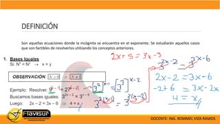 TEORIA DE EXPONENTES Y ECUACIONES EXPONENCIALES - MATEMATICA | PDF