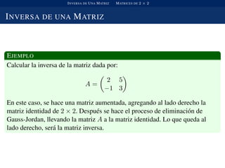 Inversa, transpuesta y determinante de una matriz | PDF