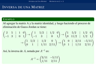 Inversa, transpuesta y determinante de una matriz | PDF
