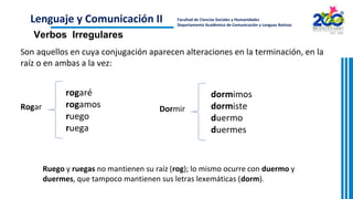FLEXIÓN VERBAL-2024-2. Accidentes gramaticales de clase formal verbo | PDF