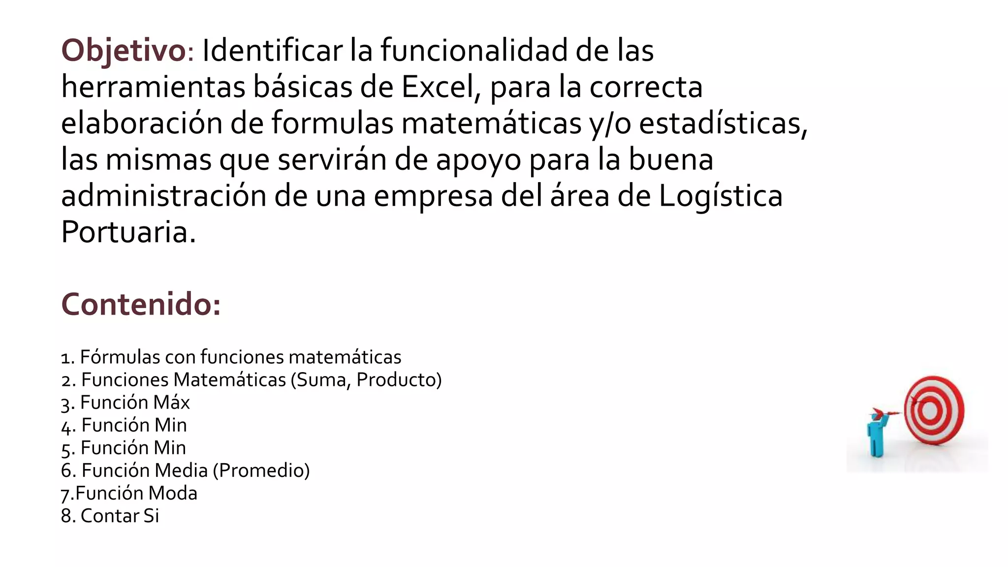 Funciones Matematicas y Estadisticas de Excel | PPTX