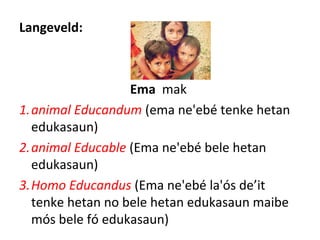 FILOZOFIA EDUKASAUN: FUNSAUN EDUKASAUN IHA EMA NIA MORIS NU’UDAR ANIMÁL ...