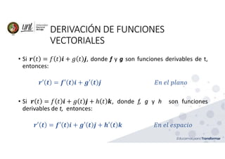 Semana 7: Derivación e Integración de Funciones Vectoriales | PDF