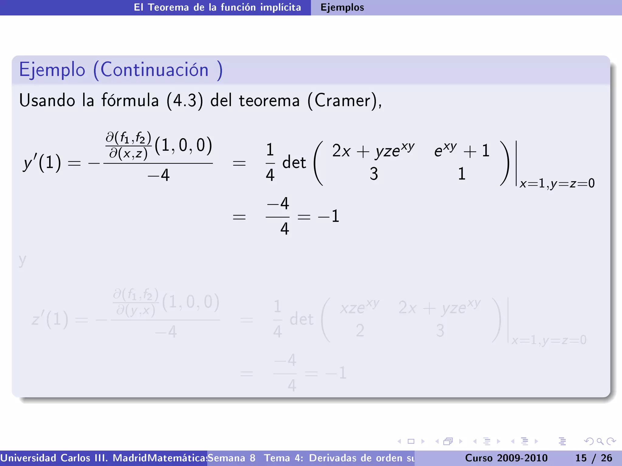 Derivadas de orden superior. Derivadas segundas. Matriz Hessiana ...