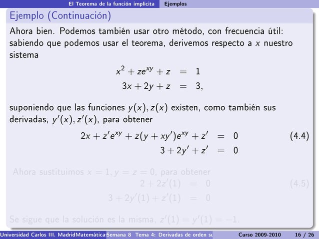 Derivadas de orden superior. Derivadas segundas. Matriz Hessiana ...