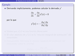 Derivadas de orden superior. Derivadas segundas. Matriz Hessiana ...