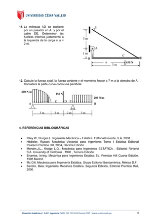 Semana 8 fuerzas internas diagramas v-m | PDF
