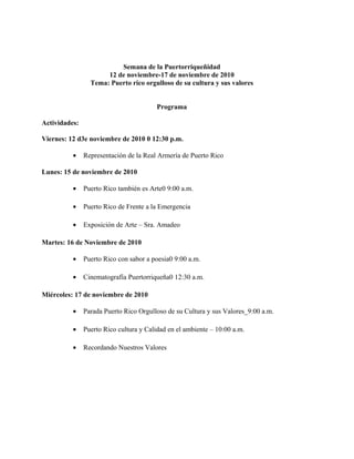 Semana de la puertorriqueñidad | DOC