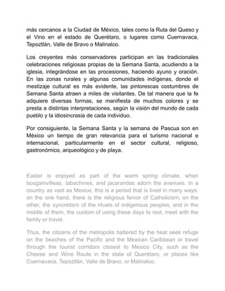 Semana Santa y de Pascua en México / Holy Week and Easter in Mexico | PDF