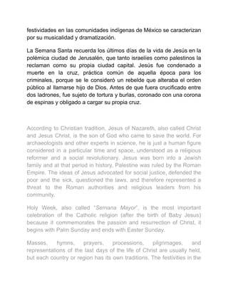 Semana Santa y de Pascua en México / Holy Week and Easter in Mexico | PDF