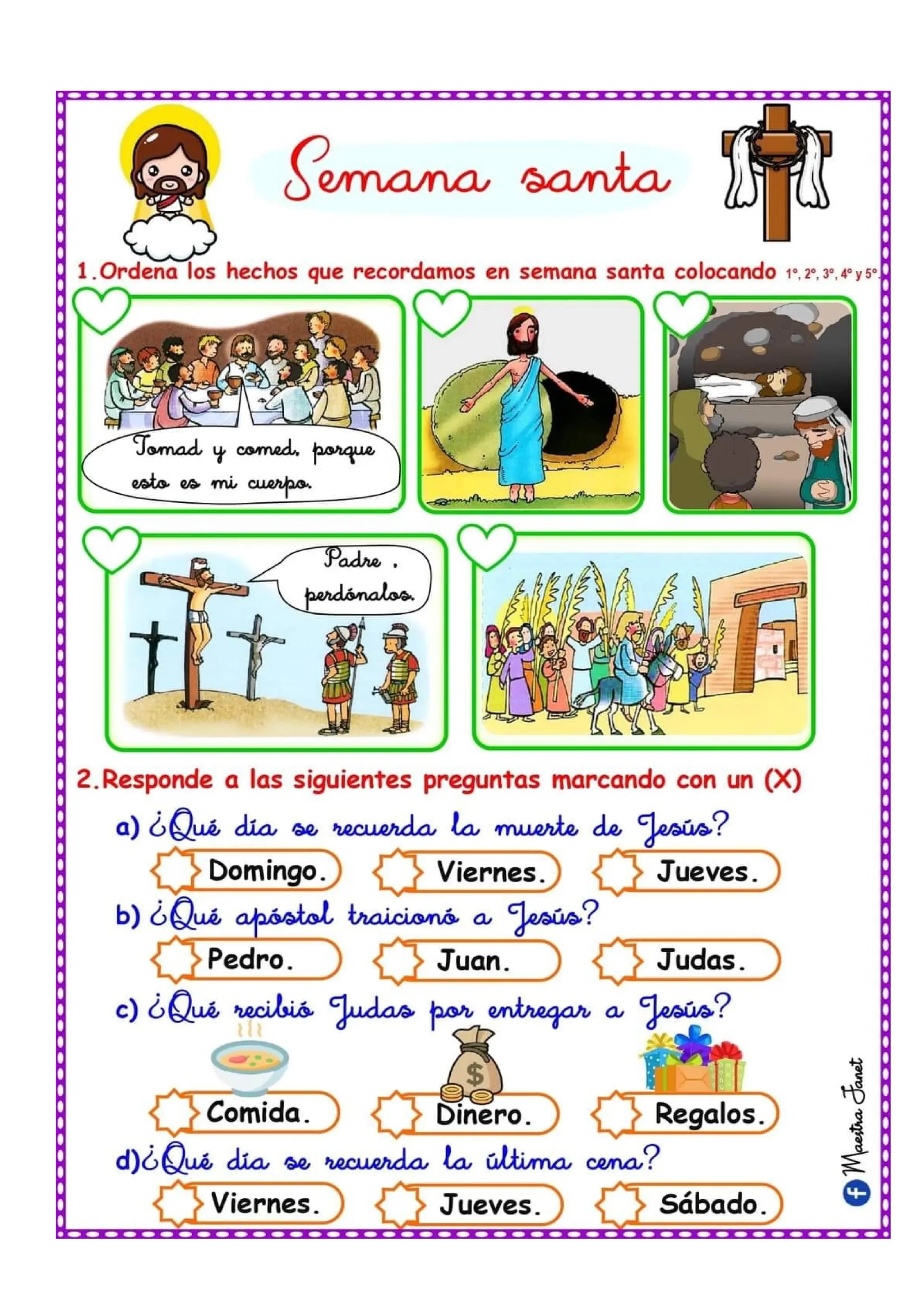 semana santa ficha para que los niños y niñas puedan trabajar. | PDF