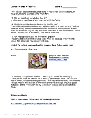 Semana santawebquest | PDF