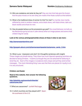 Semana Santa Webquest | PAGES