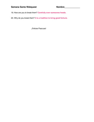 Semana santa webquest | PAGES