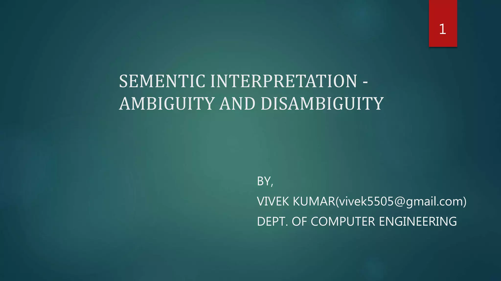 Semantic interpretation | PPTX