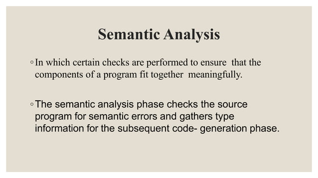 Semantics analysis | PPTX
