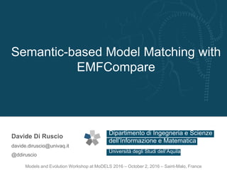 Semantic based model matching with emf compare | PDF