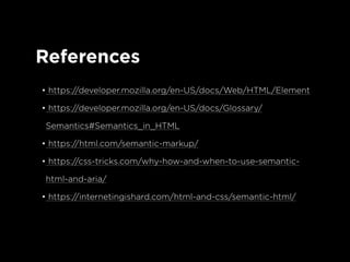 Semantic HTML | PDF
