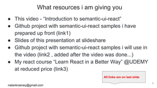 Introduction to Semantic ui-react | PDF