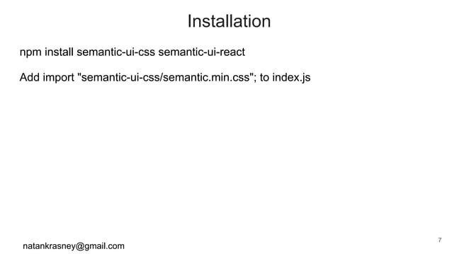Introduction To Semantic Ui React Ppt