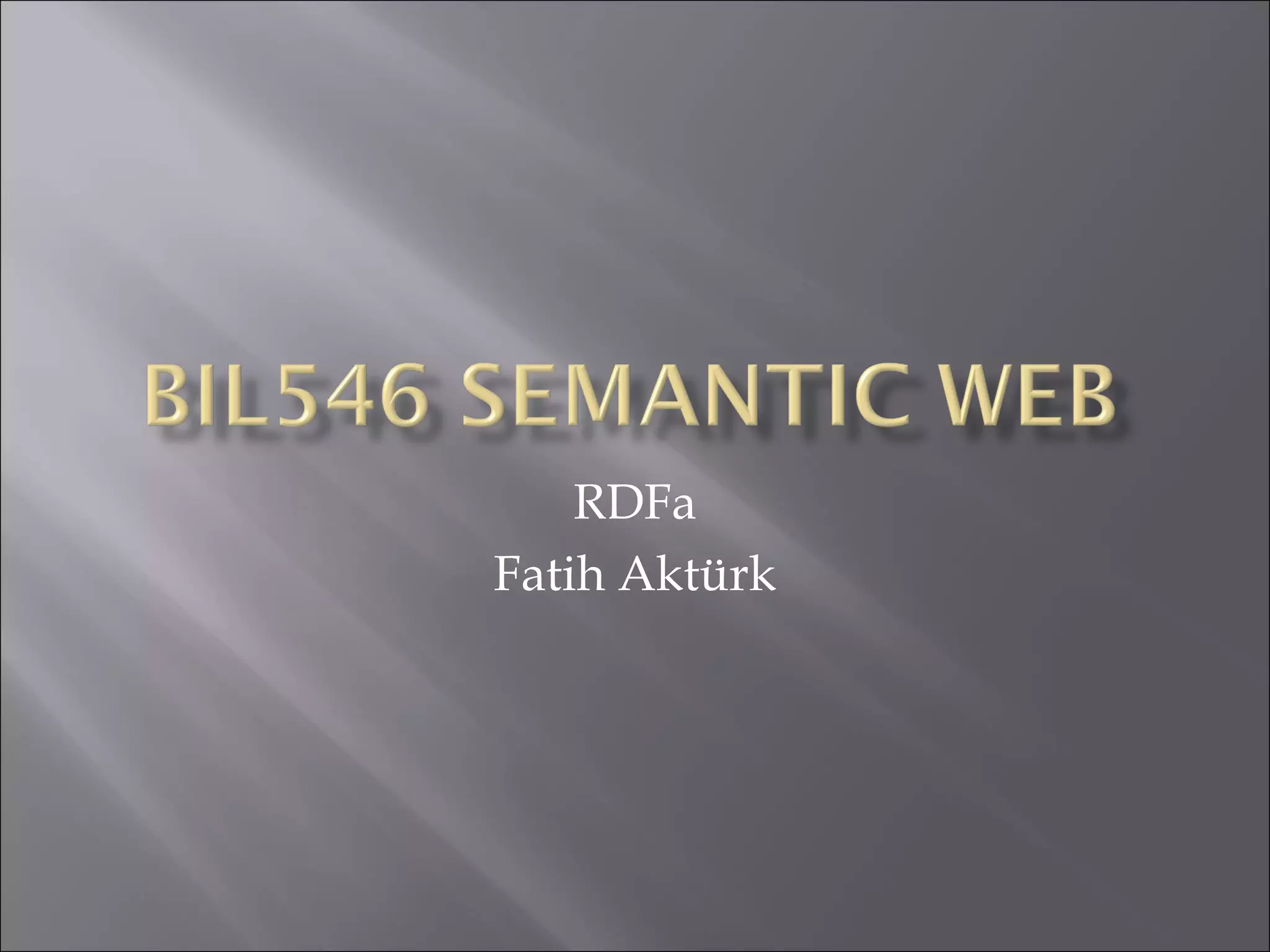 Semantic Web RDFa | PPT