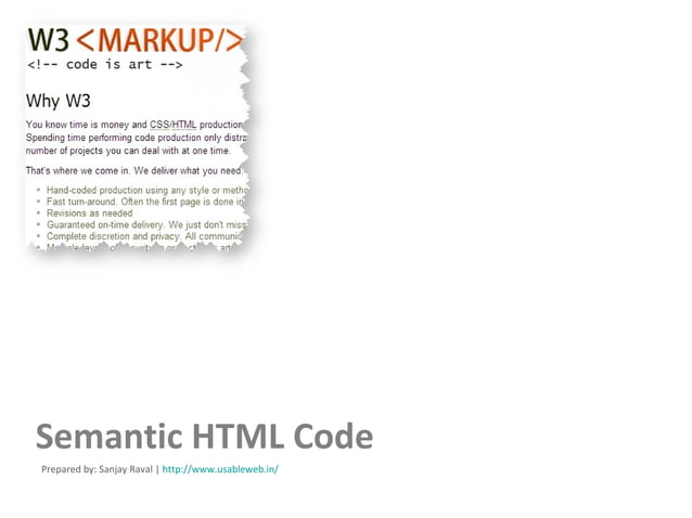 Semantically Correct And Standards Compliance Html | PPT