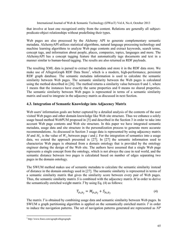Semantically Enriched Web Usage Mining For Predicting User Future Movements Pdf