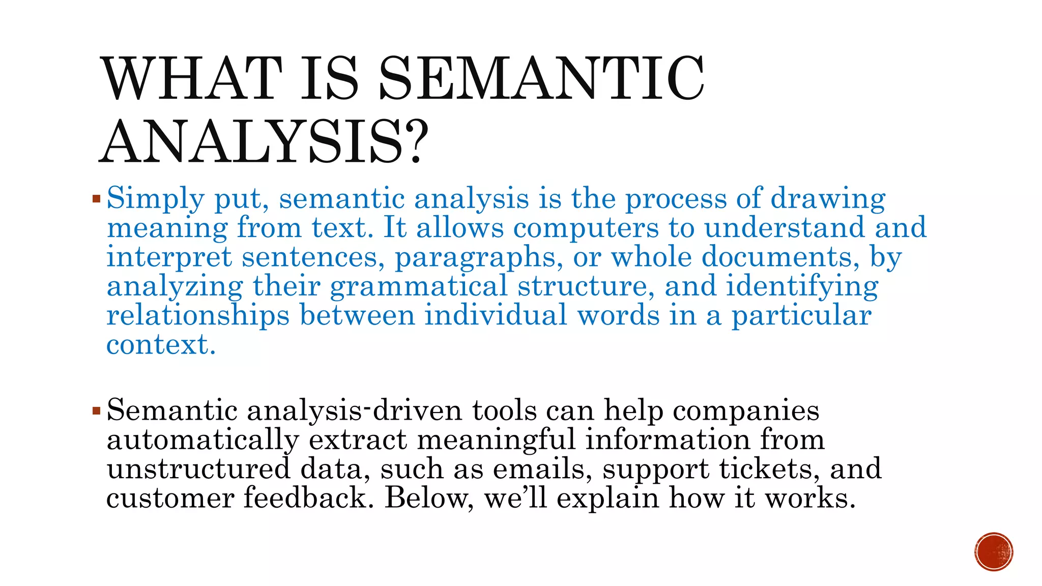 Semantic analysis | PPSX