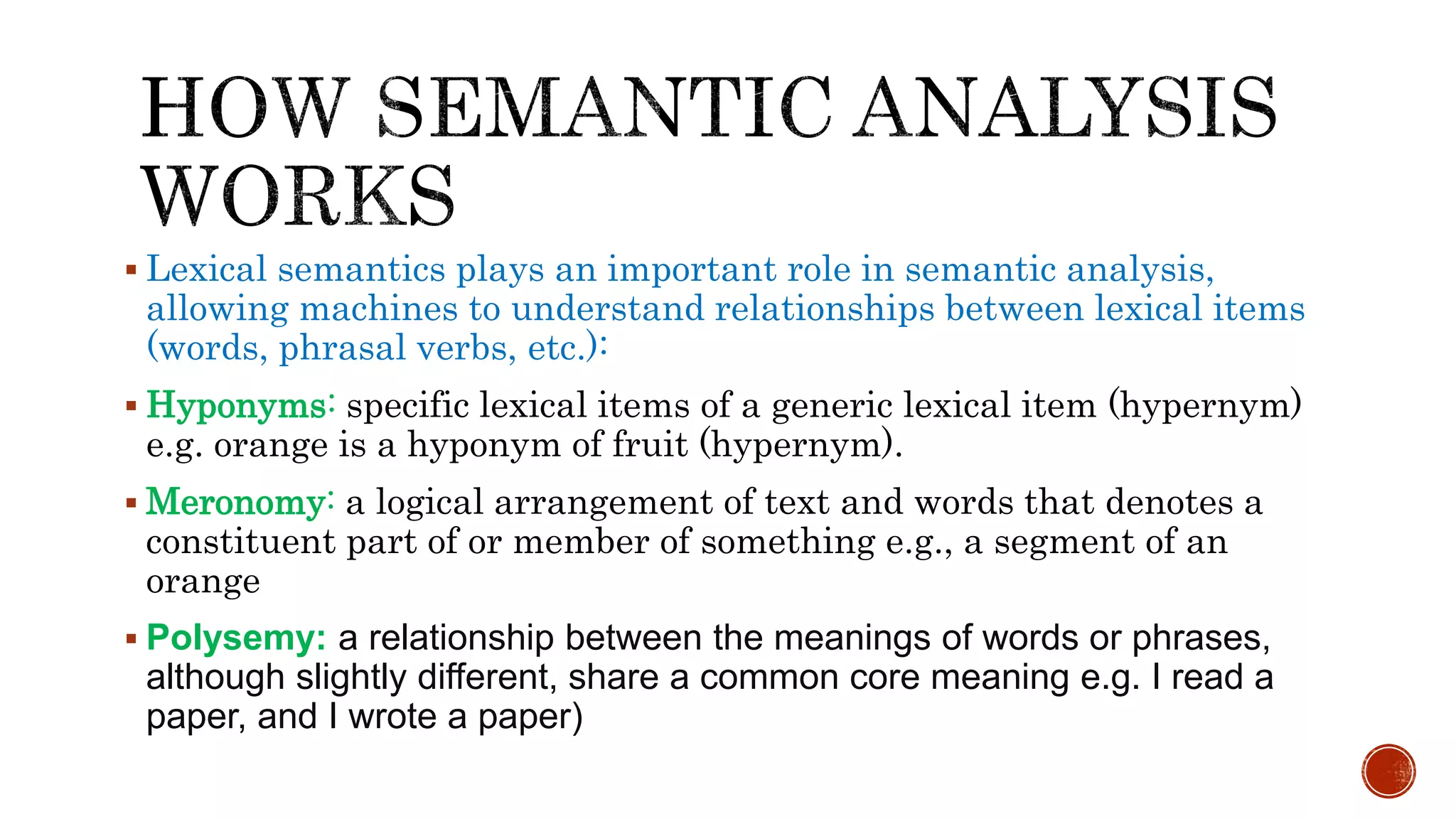 Semantic analysis | PPSX