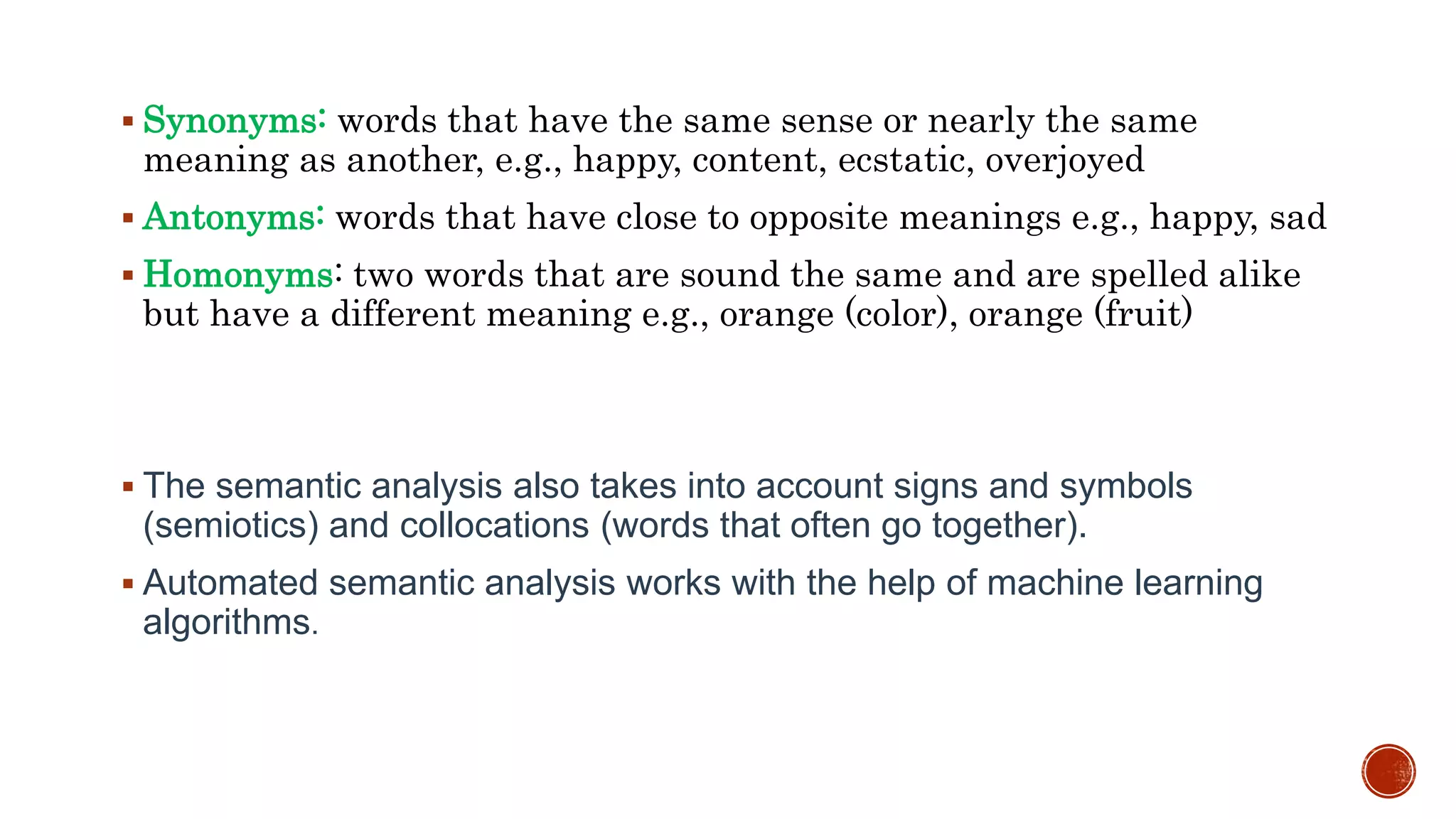 Semantic analysis | PPSX