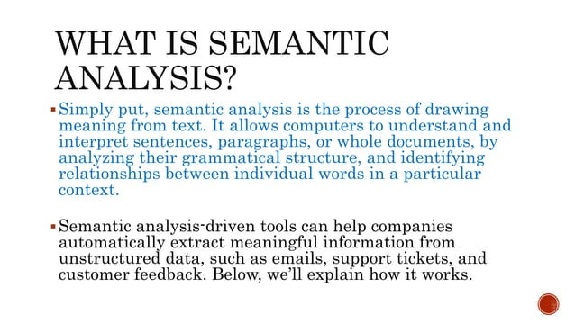 Semantic analysis | PPSX