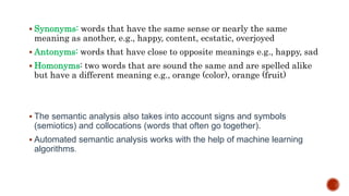 Semantic analysis | PPSX