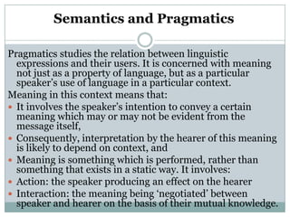 Semantic and other disciplines | PPTX