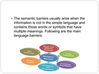 Semantic Barriers To Effective Communication