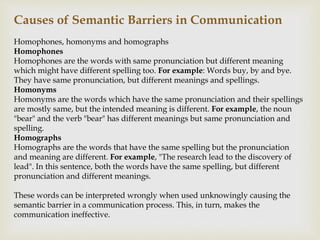 Semantic barriers in communication | PPTX