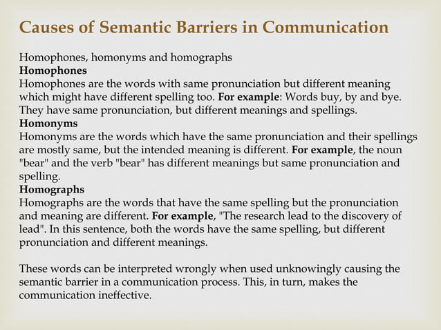 Semantic barriers in communication | PPTX | Internet for Beginners | Internet