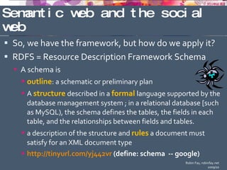 Semantic Web and the Social Web | PPT