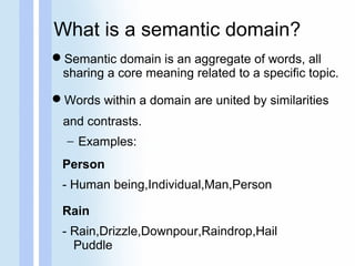 Semantic domain.ppt reyna | PPT