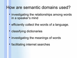 Semantic domain.ppt reyna | PPT