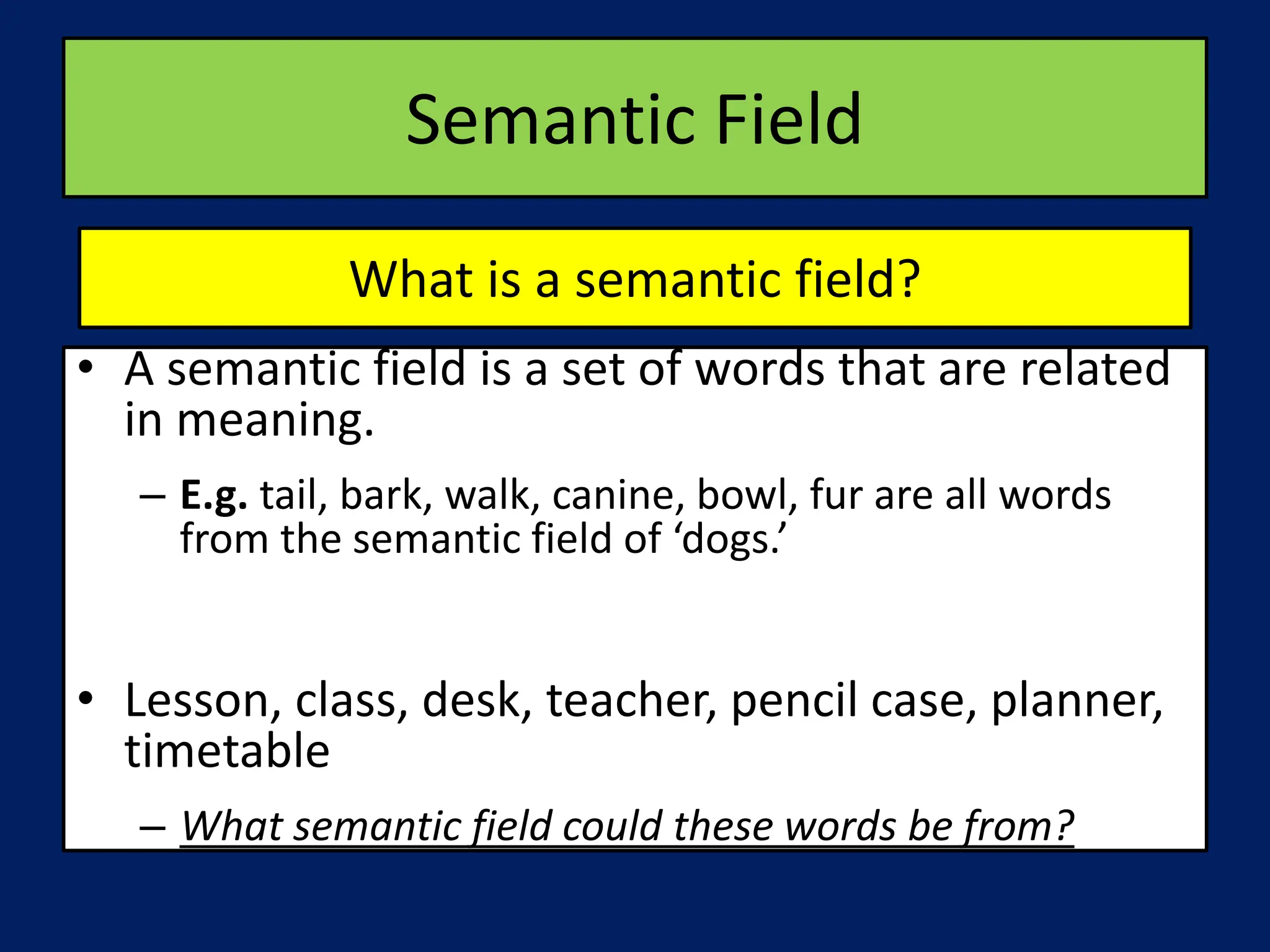 Semantic Field for Year 7 students English.pptx