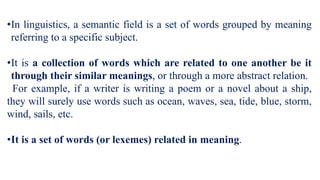 Semantic Field-A topic of Semantics.pptx