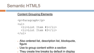 Semantic HTML5 and JSON-LD | PPTX