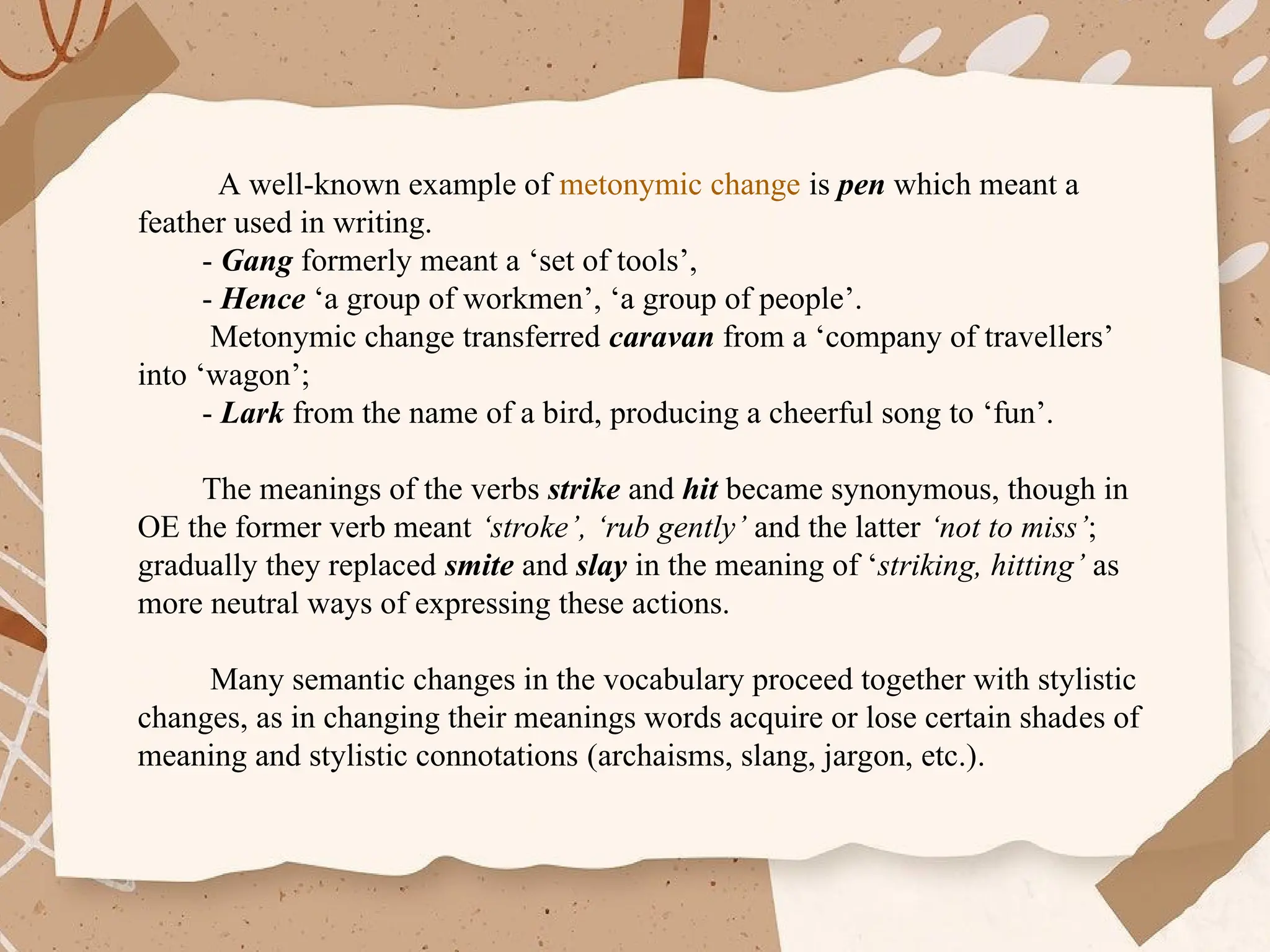 Semantic changes in New English vocabulary.ppt