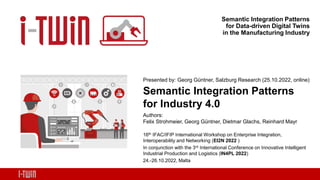 Semantic Integration Patterns for Industry 4.0 | PDF | Databases | Computer Software and ...