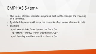 Semantic markup language | PPTX | Web Design and HTML | Internet