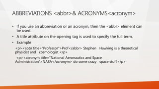 Semantic markup language | PPTX | Web Design and HTML | Internet