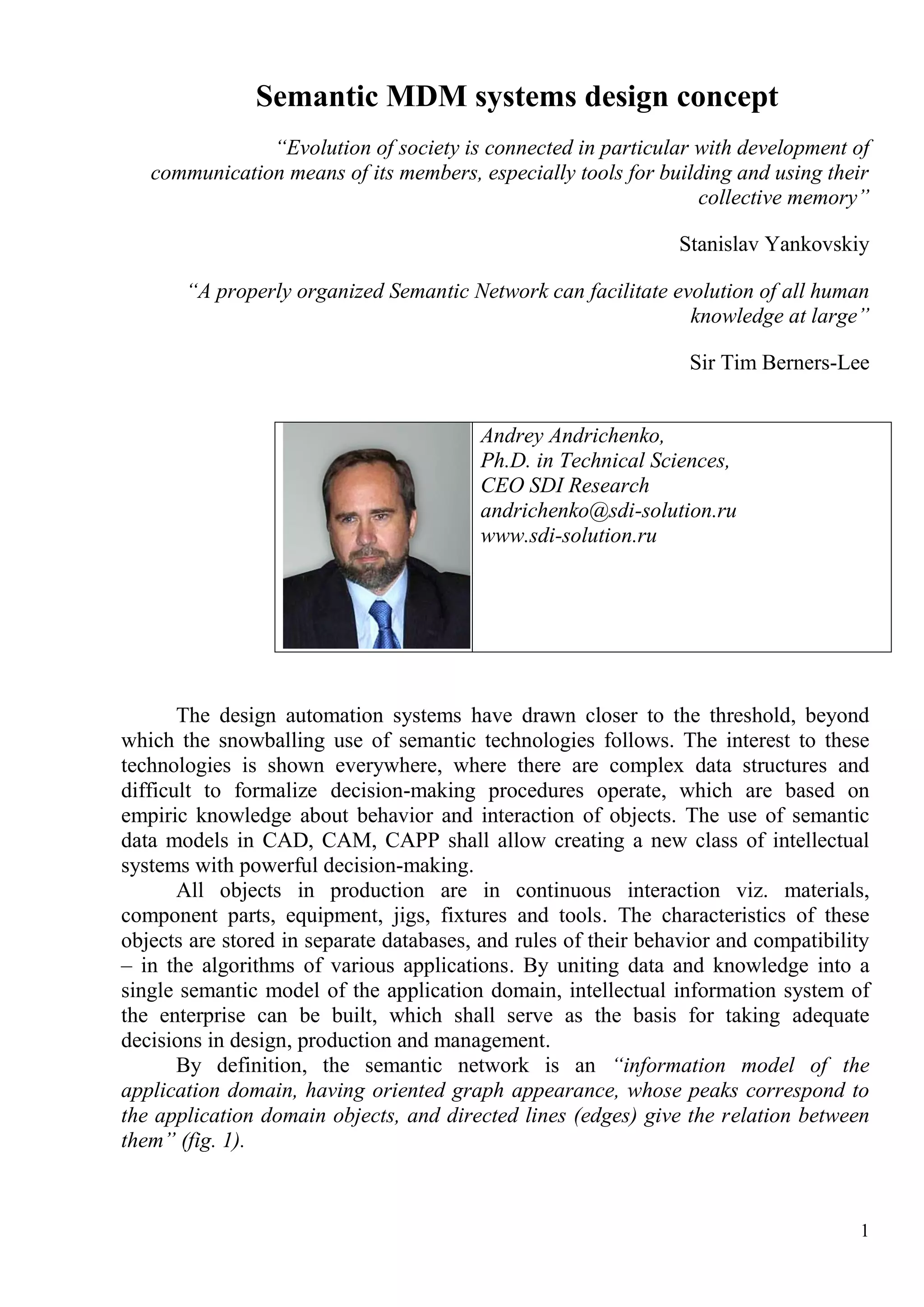 Semantic MDM systems design concept | PDF